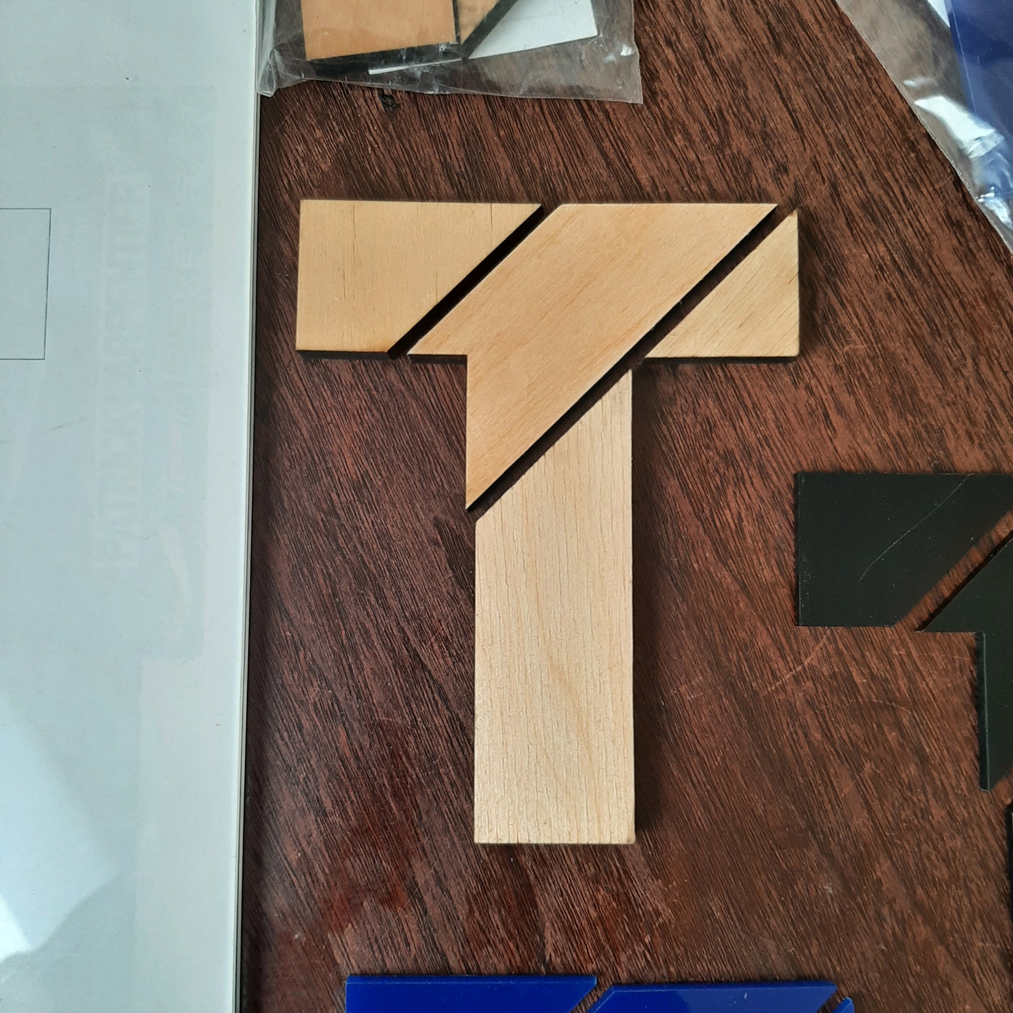 Tangram "T" puzzle – Dave's Letter Creations
